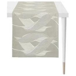 Tischläufer Apelt "7312 LOFT STYLE", grau (taupe, weiß), B:48cm L:140cm, Polyester, Viskose, Tischdecken, Jacquardgewebe