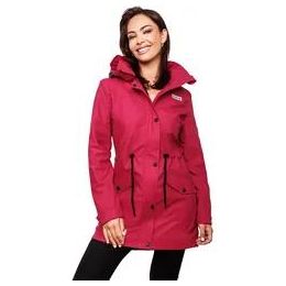 Outdoorjacke Navahoo "Deike", Damen, Gr. L (40), pink (fuchsia), Oberstoff: 50% Polyurethan, 50% Polyester, Futter: 100% Polyester, Ärmelfutter: 100% Polyester, tailliert Po-bedeckend, Ärmel ohne Ärmelschlitz normaler Saum mit Druckknopf, Jacken, modischer Damen Outdoor Regenmantel