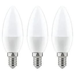 Paulmann LED-Leuchtmittel "Kerze 4W E14 230V Warmwei&szlig; 3er-Pack", Energieeffizienz: G (A-G), wei&szlig;, L:10cm &Oslash;:3,5cm, Leuchtmittel, 2700 Kelvin