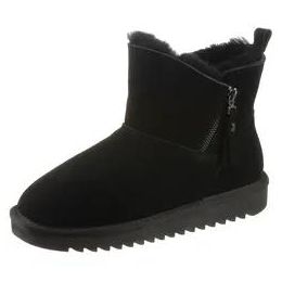 Winterboots Ara "ALASKA Short Zip", Damen, Gr. 36, schwarz (schwarz short zip), Lammfell, Veloursleder, unifarben, Schuhe Winterboots, Stiefel aus echtem Lammfell mit Rei&szlig;verschluss, G-Weite (weit)