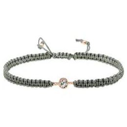 Armband Elli "Nylonband Glas Kristalle Weiß 925 Sterling Silber", grau, Armbänder, Damen, 16cm,mit Steinen, Silber 925 (Sterlingsilber)