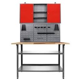 Werkstatt-Set ONDIS24 "Basic", rot (anthrazit, rot), B:120cm H:205cm T:60cm, Metall, Werkbänke, 120 cm