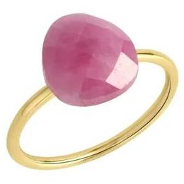 Fingerring JAMELLI "Silber 925 vergoldet mit echtem pinken Safir 10x9mm" Gr. 60, gelb, Fingerringe, Damen, 060 (19,1), 4,05, Silber 925 (Sterlingsilber)