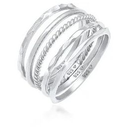 Ring-Set Elli "Stapelring Stacking Boho Set (5 tlg.) 925 Sterling Silber" Gr. 50, silber, Fingerringe, Damen, 50mm, ohne Stein, Silber 925 (Sterlingsilber)