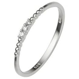 Diamantring Jobo Gr. 54, weiß (weißgold 585), Fingerringe, Damen, 54, SI = kleine Einschlüsse, Diamanten Weißgold 585, Diamanten, Weißgold 585, schmal 585 Weißgold mit 3 Diamanten