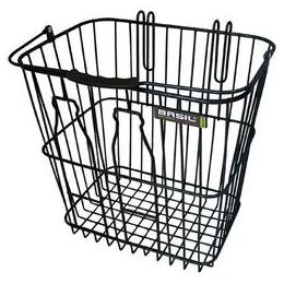 Fahrradkorb Basil "Hinterradkorb Basil "Memories Bottle Basket"", schwarz, Taschen, B/H/T: 33cm x 22cm x 33cm, Materialmix, B:33cm H:22cm T:33cm