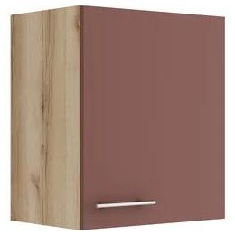 H&auml;ngeschrank Optifit "Bella", rot (rostrot, wildeiche), B:50cm H:57,6cm T:34,6cm, Holzwerkstoff, Schr&auml;nke, H&auml;ngeschrank, Breite 50 cm, 1 T&uuml;r, 1 Einlegeboden