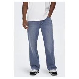 Only & Sons Loose-fit-Jeans ONLY & SONS "ONSFADE LOOSE WB 6778 A14 DNM NOOS", Damen, Gr. 31, L&auml;nge 32, blau (medium blau denim), Denim/Jeans, Obermaterial: 100% Baumwolle, clean, loose fit, Jeans