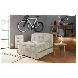 Sessel Inosign "Pia", grau (beigegrau), B:106cm H:82cm T:125cm, 100% Polyester, Sessel, Lounge-Sessel, Loungesessel aus Cord, in 2 Größen, Pouf-Funktion.