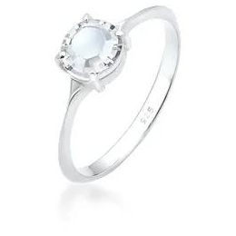 Fingerring Elli "Solitär Rund Verlobung Kristalle 925 Sterling Silber" Gr. 56, silber, Fingerringe, Damen, 56mm,mit Steinen, Silber 925 (Sterlingsilber), 2mm