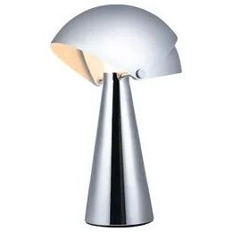 Nordlux Tischleuchte "ALIGN", grau (chromfarben), Ø 22cm H: 33,5cm, 1 Stk., DESIGN FOR THE PEOPLE, Leuchten, Seidenweiche, matte Oberfläche, schöne Messingdetails, Designlampe