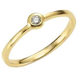 Fingerring OROLINO "Gold 585 mit Brillant 0,05ct." Gr. 58, gelb, Fingerringe, Damen, 058 (18,5), 0,05 SI = kleine Einschlüsse, Gold