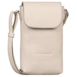 Handytasche Tom Tailor "Elis", Damen, Gr. B/H/T: 12cm x 19cm x 3cm, weiß, Polyurethan, clean, gepflegt, geprägtes Muster, unifarben, Taschen, aus weich gekörntem Lederimitat auffällige Ziernaht und feinem Logo