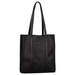 Shopper Gabor "Elfie", Damen, Gr. B/H/T: 30cm x 33cm x 9,5cm, schwarz, Polyurethan, clean, gepflegt, unifarben, Taschen, aus fein genarbtem, glattem Kunstleder und mit einem Logo Rubber Patch