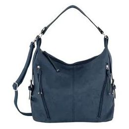 Hobo Tom Tailor "CAIA Hobo bag", Damen, Gr. B/H/T: 37cm x 30cm x 14cm, blau (dunkelblau), Lederimitat, Polyurethan (PU), Taschen, in schlichter Optik