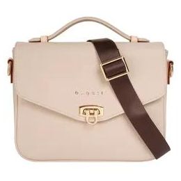 Umhängetasche Bugatti "ELLA", Damen, Gr. B/H/T: 24cm x 20cm x 4cm onesize, beige, Kunstfaser, leicht glänzend, unifarben, Taschen