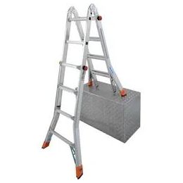 Teleskopleiter Krause "MONTO TeleMatic", silber (silberfarben), B:68cm H:135cm, Aluminium, Leitern