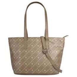 Shopper Bruno Banani, Damen, Gr. B/H/T: 41cm x 25cm x 15cm onesize, grau (taupe), Leder, Taschen, echt Leder