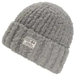 Strickmütze Chillouts "Betsy Hat", Damen, grau, Grobstrick, Materialmix, unifarben, Mützen, mit extra flauschiges Garn