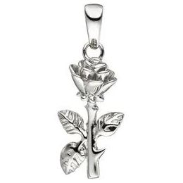 Blumenanh&auml;nger Jobo "Anh&auml;nger Rose", silber (silber 925), Schmuckanh&auml;nger, Damen, Silber 925 (Sterlingsilber), 925 Silber