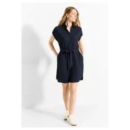 Blusenkleid Cecil, Damen, Gr. XXL (46), US-Gr&ouml;&szlig;en, blau (universal blau), Stoff, 56% Viskose, 43% Polyester, 1% Elasthan, unifarben, gerade kurz, V-Ausschnitt, B&uuml;ndchen, Kleider Blusenkleid, mit Knopfleiste