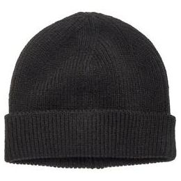 Strickmütze Lascana, Damen, schwarz, Obermaterial: 70% Polyacryl, 30% Wolle, unifarben, Basic, Mützen, Beanie, Wintermütze, Wollmütze, Mütze, Grobstrick mit Umschlag