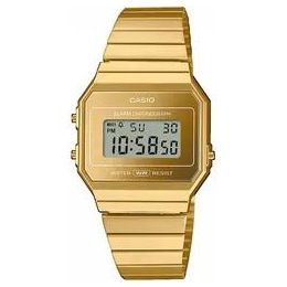 Chronograph CASIO VINTAGE, gold (goldfarben), Armbanduhren, Damen, Quarzuhr, Armbanduhr, Damenuhr, Herrenuhr,Digitaluhr, Edelstahlarmband