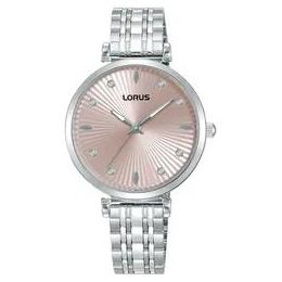 Quarzuhr Lorus "Women", silber (silberfarben, rosé), Armbanduhren, Damen, Armbanduhr, Damenuhr, Edelstahlarmband, analog, Glaskristalle