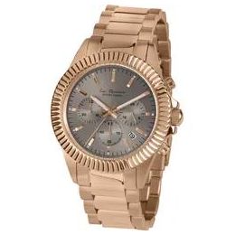 Chronograph Jacques Lemans "La Passion", gold (roségoldfarben, braun), Armbanduhren, Damen, Quarzuhr,Armbanduhr,Damenuhr,Herrenuhr,Edelstahlarmband,Stoppfunktion