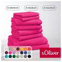 Handtuch Set s.Oliver "s.Oliver, Premium Qualität, 600 gr/m2", pink, 8 Stk., Walkfrottier, Obermaterial: 100% Baumwolle, Handtuch-Sets, 2 Gästetücher 30x50, 4 Handtücher 50x100, 2 Duschtücher 70x140