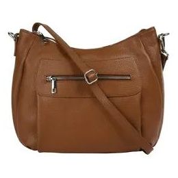 Umh&auml;ngetasche Samantha Look, Damen, Gr. B/H/T: 30cm x 25cm x 7cm onesize, braun (cognac), Leder, unifarben, Taschen Umh&auml;ngetasche, echt Leder, Made in Italy