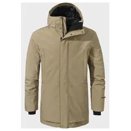 Sch&ouml;ffel Langjacke SCH&Ouml;FFEL "Urban Ins Parka Style Crivat MNS", Herren, Gr. 52, braun (4725, braun), Oberstoff: Aussenseite: 100% Polyester; (Membran: Thermoplastisches Polyurethan); Futter: 100% Polyester; Wattierung: 100% Polyester, regular fit, hoch geschlossener Ausschnitt, Jacken Langjacke