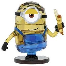 Comicfigur Swarovski "Dekofigur Kristallfigur Sammelfigur Minions Stuart", gelb, blau, schwarz, braun, kristallwei&szlig;, wei&szlig;, silberfarben, Dekofiguren, B/H/T: 3,5cm x 5,3cm x 5,14cm, Leder, Metall, Swarovski Kristall, Swarovski Kristall, B:3,5cm H:5,3cm T:5,14cm