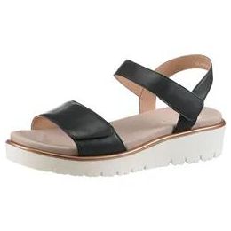 Sandalette Ara "BILBAO", Damen, Gr. 41, blau (nachtblau), Glattleder, unifarben, Schuhe, Sommerschuh, Sandale, Keilabsatz, Klett, Weite G (weit)