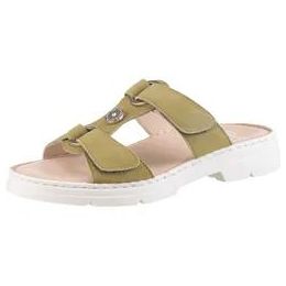 Pantolette Ara "LA PALMA", Damen, Gr. 37, grün (kiwi), Veloursleder, unifarben, Schuhe, Sandale, Klettschuh in Schuhweite G (= weit)