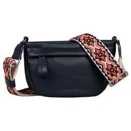 Umhängetasche Tom Tailor "Palina", Damen, Gr. B/H/T: 25cm x 15cm x 6,5cm, blau, Polyurethan, clean, gepflegt, unifarben, Taschen, aus weichem Lederimitat mit effektvollem Schulterriemen