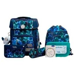 Schulranzen School-Mood "Champion Maxx Pro", Kinder, Gr. B/H/T: 30cm x 40cm x 23cm, felix (wolf), Polyester, Rucksäcke, mit LED-Patchy