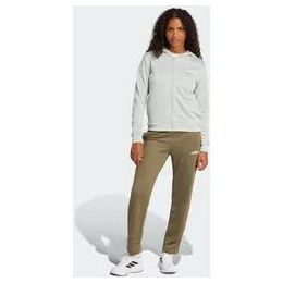 Trainingsanzug Adidas SPORTSWEAR "W LINEAR TS", Damen, Gr. M, grau (wonder silber), Obermaterial: 100% Polyester, Sportanzüge, Trainingsjacke mit Kapuze, Tracksuit