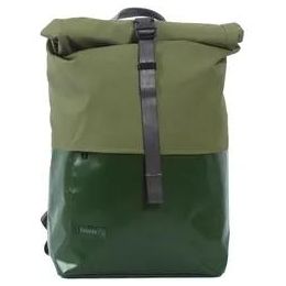 Laptoprucksack 7CLOUDS "Nomo 7.1", Damen, Gr. B/H/T: 25cm x 37cm x 14cm, onesize, gr&uuml;n (jungle gr&uuml;n, mud gr&uuml;n), Polyethylen, Tarpaulin, Rucks&auml;cke Laptoprucksack, mit recyceltem PET