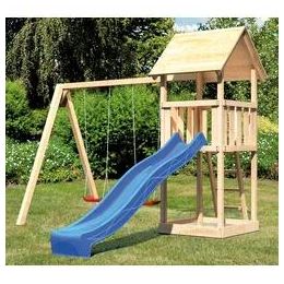 Spielturm Konifera "Rosie C", beige (natur, rot), Spieltürme, KinderB:382cm H:291cm T:185cm, Holzwerkstoff, BxTxH: 382x185x291 cm, B:382cm H:291cm T:185cm