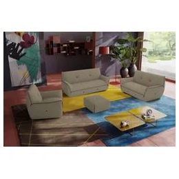 Polstergarnitur Egoitaliano "Yuki", braun (mastice, fuchsia,), H:85cm T:90cm, Sitzmöbel-Sets, Set, bestehend aus einem 2,5- und einem 2-Sitzer, Sessel und Hocker