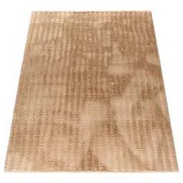 Hochflor-Teppich Paco Home "Arnheim 743", beige, B:60cm H:27mm L:100cm, Polyester, Teppiche, Uni Farben, Wellen Muster, besonders weich, Hoch-Tief Effekt