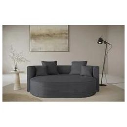 2,5-Sitzer "ISALIE, rundes Loungesofa, mit Kissen, perfekt gepolstert", grau (anthrazit), B:200cm H:98cm T:145cm, LeGer Home by Lena Gercke, Sofas, moderne Stoffe, mit 4 Zierkissen, extra große Sitzfläche