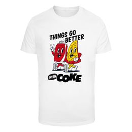 Merchcode T-Shirt 'Things Go Better With Coke' Herren Gr&ouml;&szlig;e 5XL goldgelb / blutrot / schwarz / wei&szlig;
