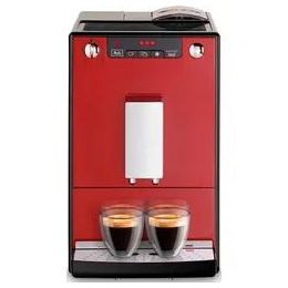 Melitta Kaffeevollautomat "Solo E950-201, schwarz", rot (chili rot), B:45,5cm H:30,3cm T:20cm, Kaffeevollautomaten, Perfekt für Café crème & Espresso, nur 20cm breit