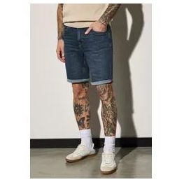Bermudas Street One MEN, Herren, Gr. 30, blau (dunkelblau wash), Web, 98% Baumwolle, 2% Elasthan, unifarben, normal kurz, Hosen, aus Baumwolle mit Stretchanteil