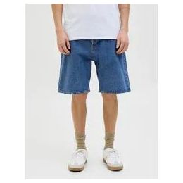 Jack & Jones Relaxshorts JACK & JONES "JJIALEX JJORIGINAL SHORTS SBD 300 SN", Herren, Gr. M, N-Gr, blau (blau denim pack:sbd 301), Web, Obermaterial: 100% Baumwolle, unifarben, relaxed fit knielang, Hosen, im Five-Pocket Style