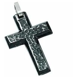 Adelia´s Kreuzkette ADELIA ́S "Halskette - Herren Edelstahl Kreuzkette mit Kreuz Anhänger aus", silber, Halsketten, Herren, Edelstahl, Schmuckset mit bis 45 cm stufenlos verstellbarer 925 Silber Halskette