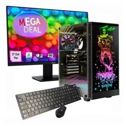 GAMEMAX PC-Komplettsystem "MegaDeal Rockstar SET02602", Energieeffizienz: E (A-G), schwarz, Microsoft Windows 11 Home (64 Bit), 32 GB RAM 1.000 GB SSD, Computer_Komplettsysteme, Windows 11 + MSI PRO MP273A Flat Monitor, 69cm (27")