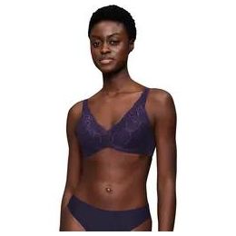 B&uuml;gel-BH Triumph "Body Make-Up Illusion Lace", Damen, Gr. 80, Cup F, blau (prussian blau), Microtouch, Obermaterial: 51% Polyamid, 35% Polyester, 14% Elasthan, BHs B&uuml;gel-BH, mit Stretch-Spitze und Lifting-Effekt